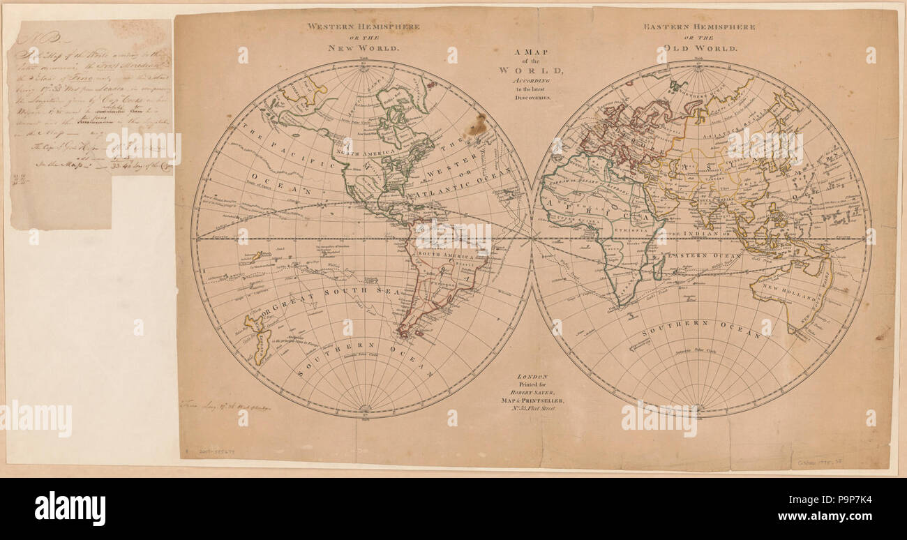 A map of the world according to the latest discoveries Stock Photo - Alamy