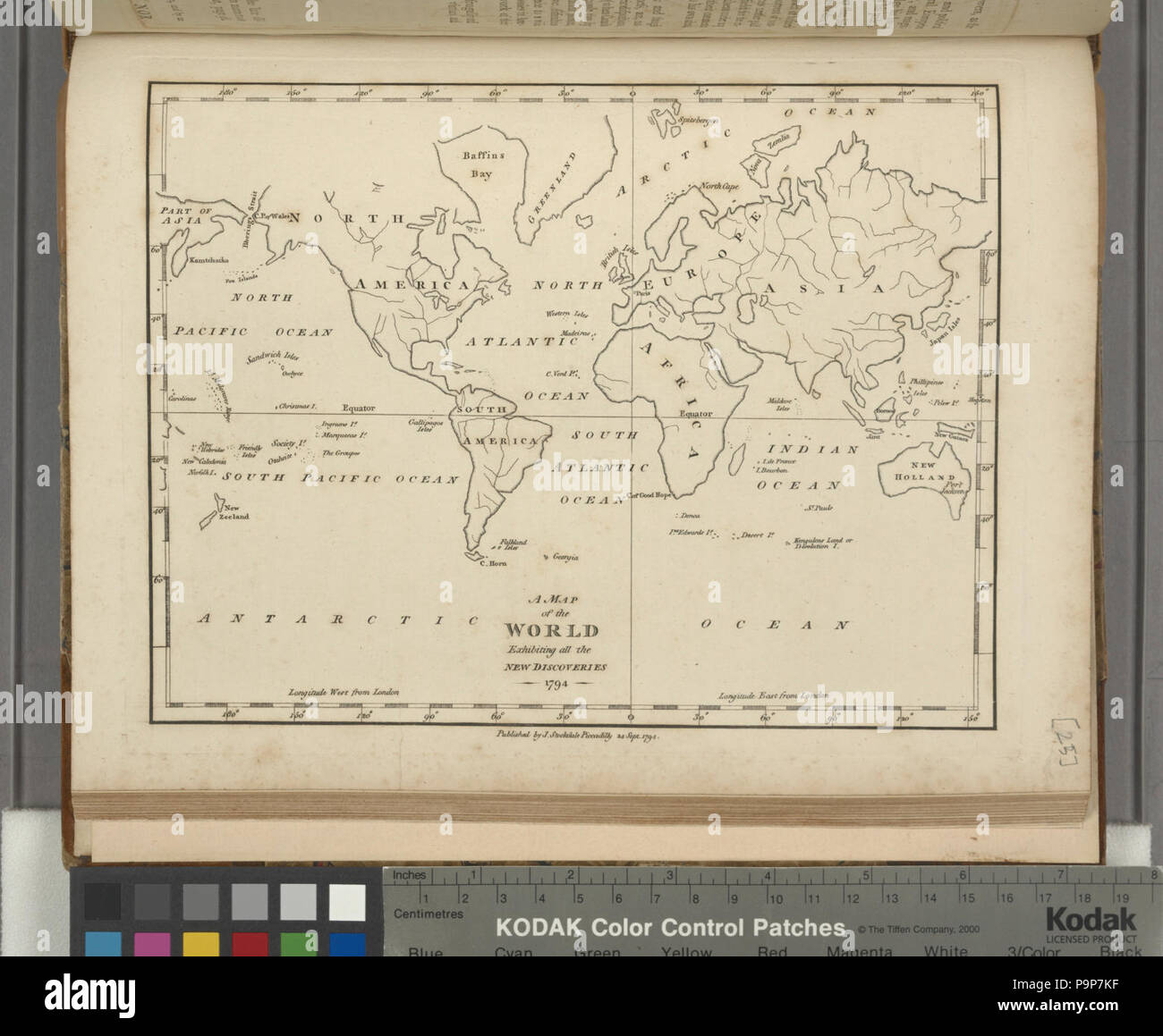 A map of the world, exhibiting all the new discoveries, 1794 Stock ...