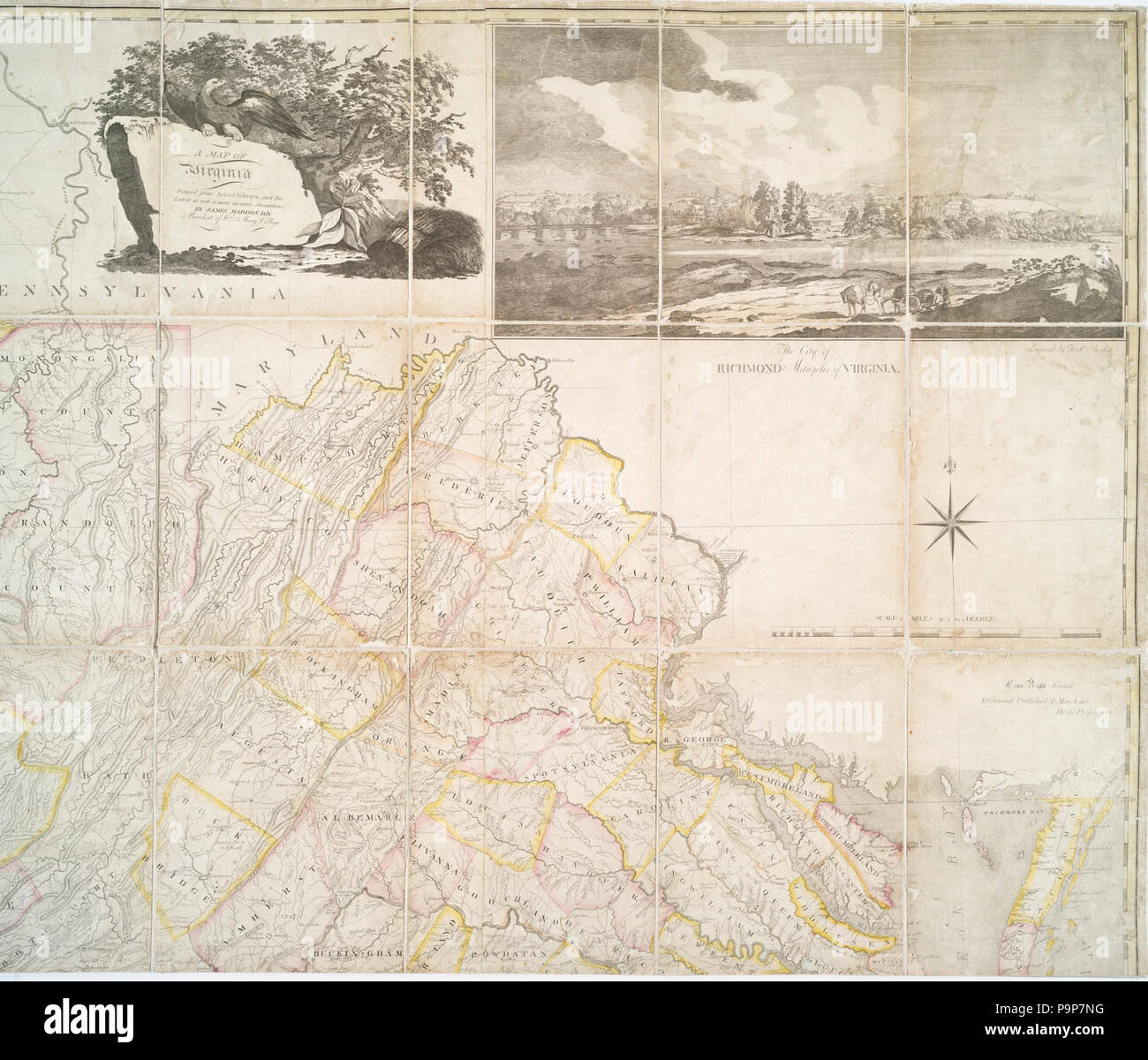 A map of Virginia - formed from actual surveys, and the latest as well ...