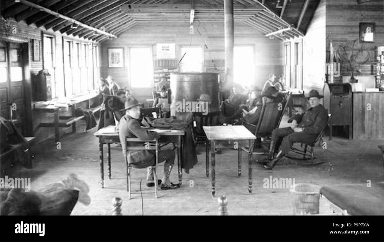 37 1918 - Camp Crane - USAAC Trainee Dayroom - Allentown PA Stock Photo ...