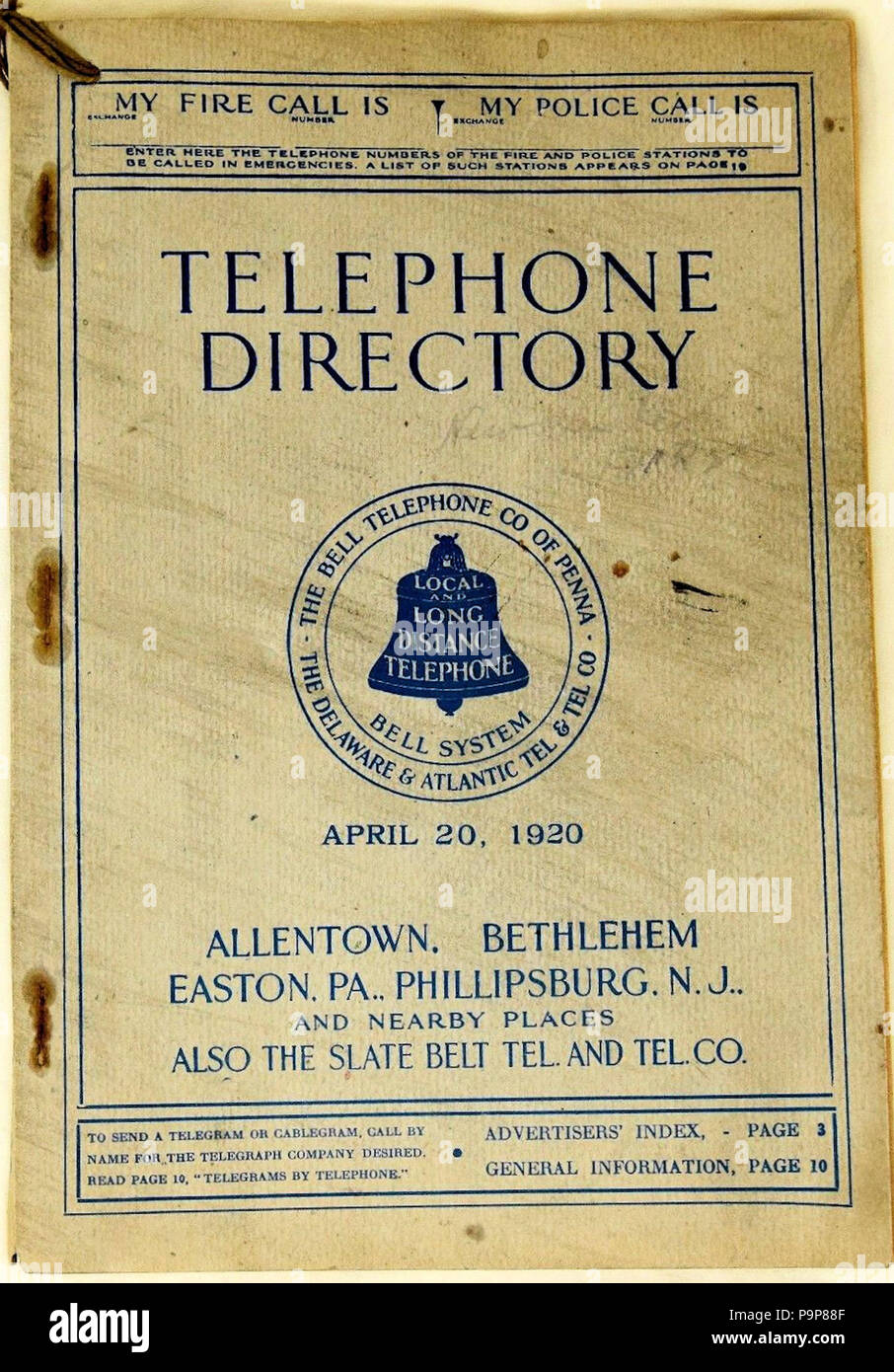 Telephone directory 1920s hi-res stock photography and images - Alamy
