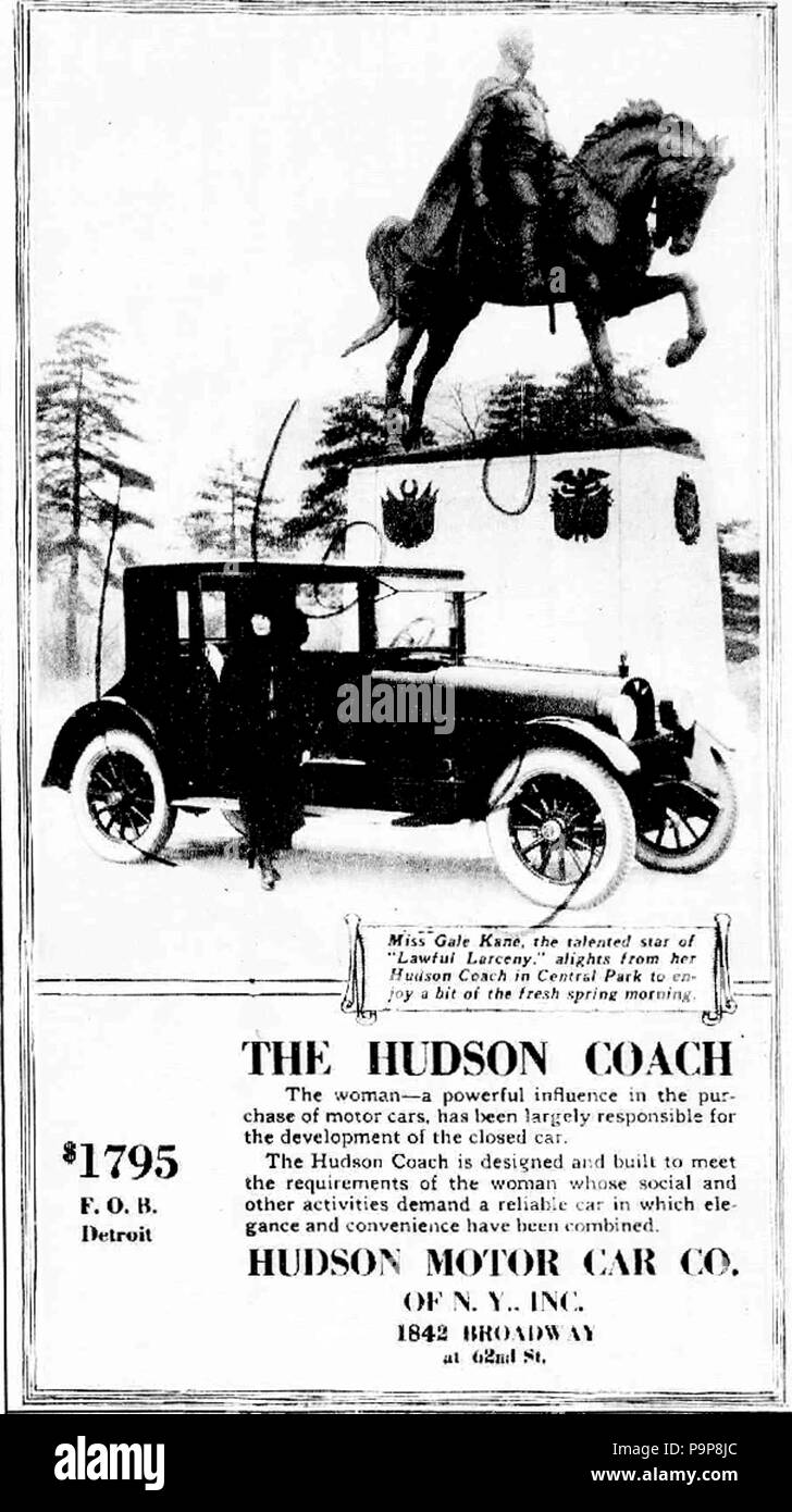 39 1922 Hudson Car ad Stock Photo - Alamy