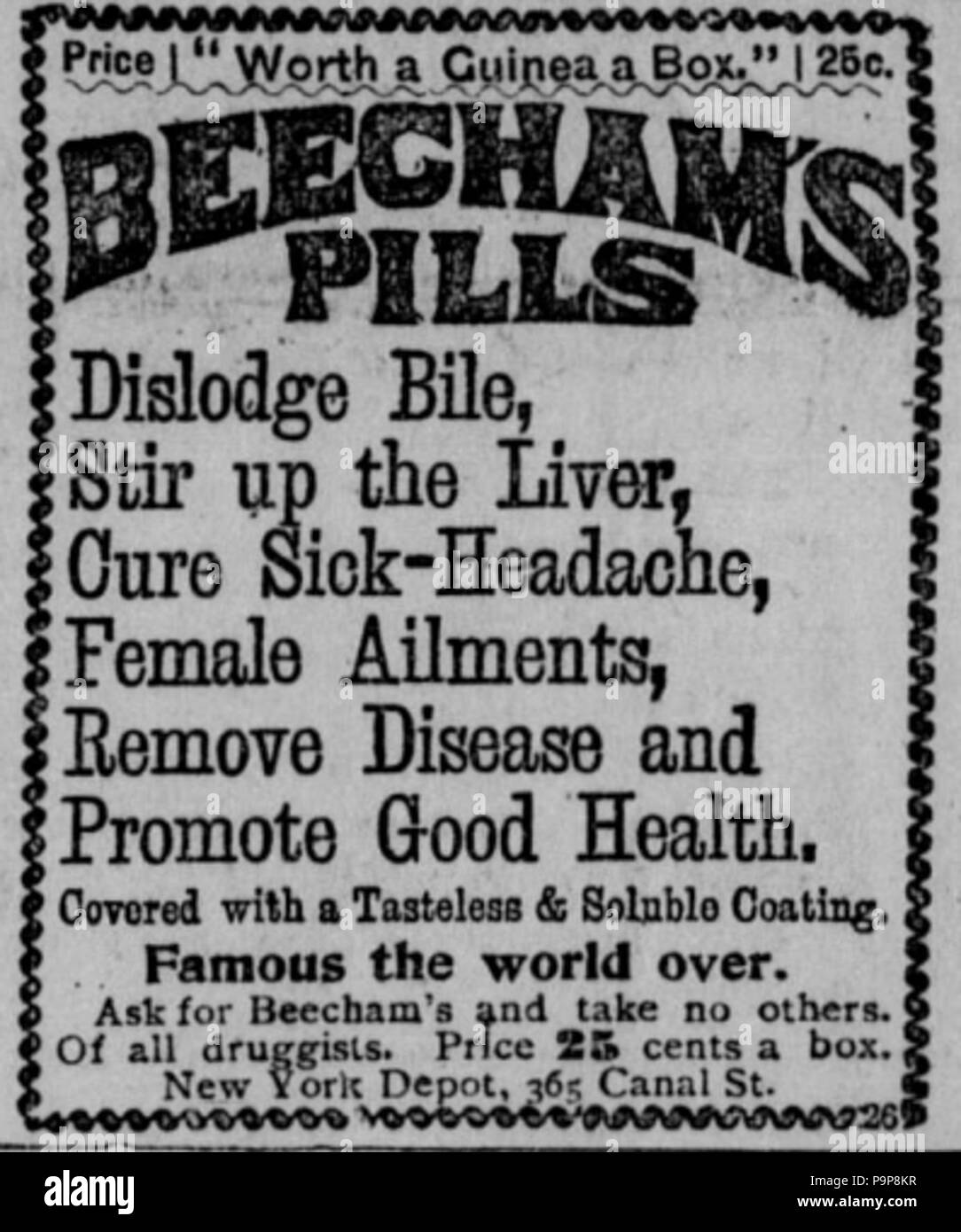 40 19th Century advertisement for Beecham's Pills Stock Photo - Alamy