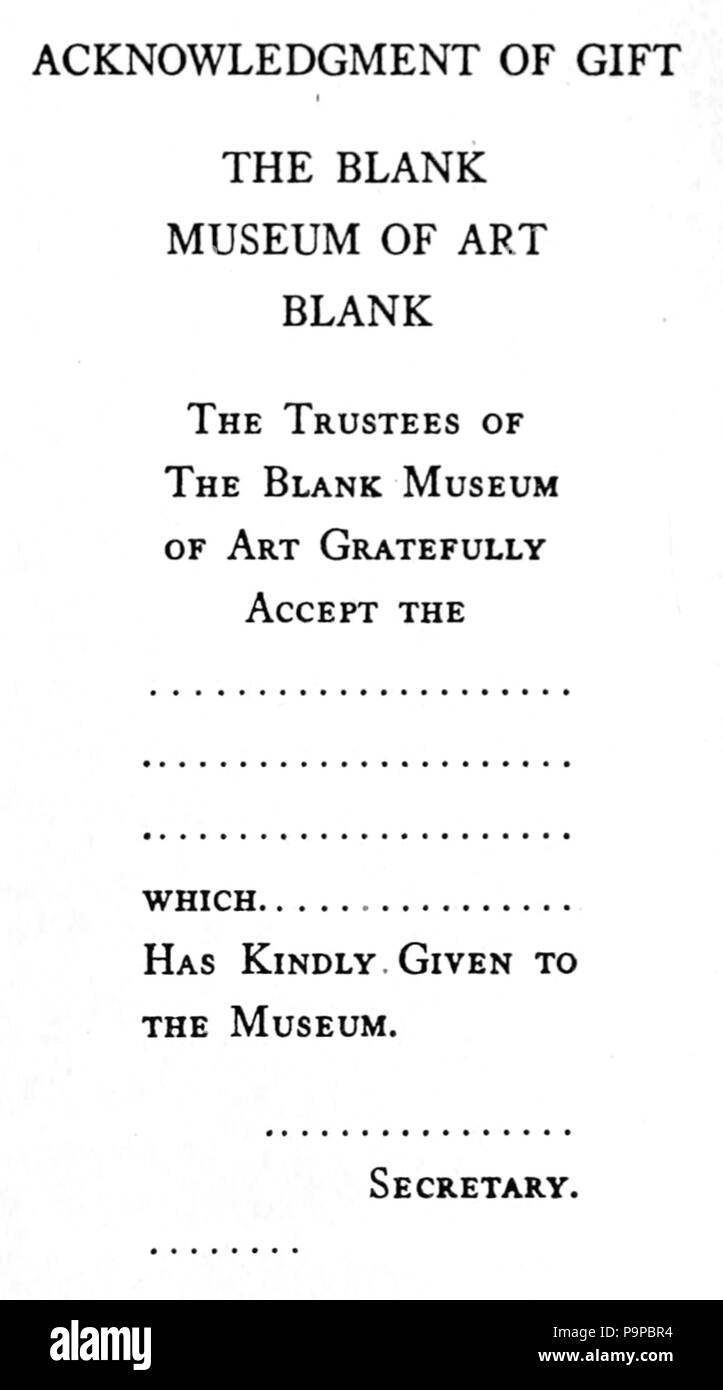 97 Acknowledgment of Gift (The Museum, Jackson Stock Photo - Alamy