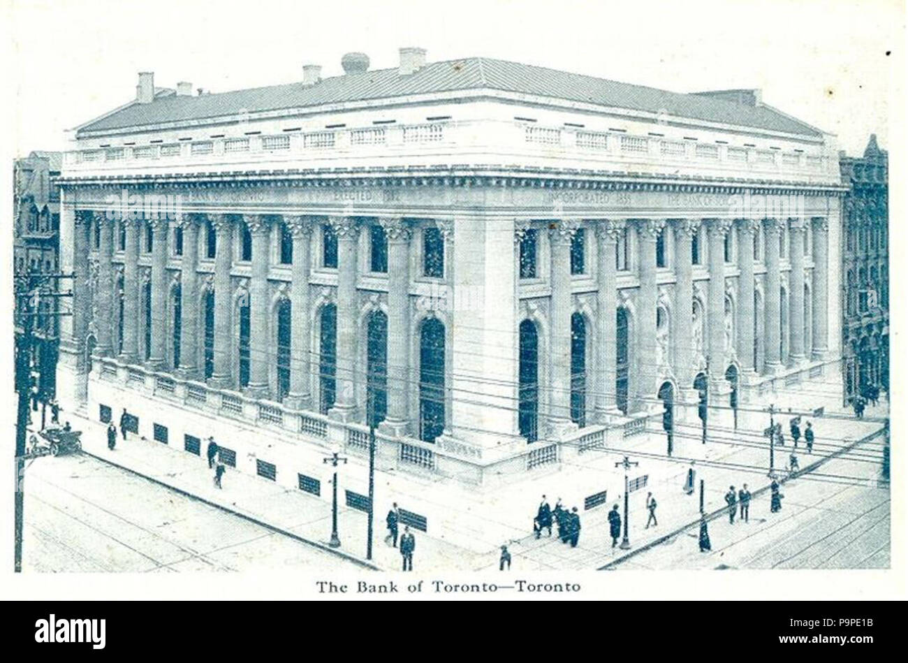 . English: Postcard of the headquarters of the Bank of Toronto, on the ...