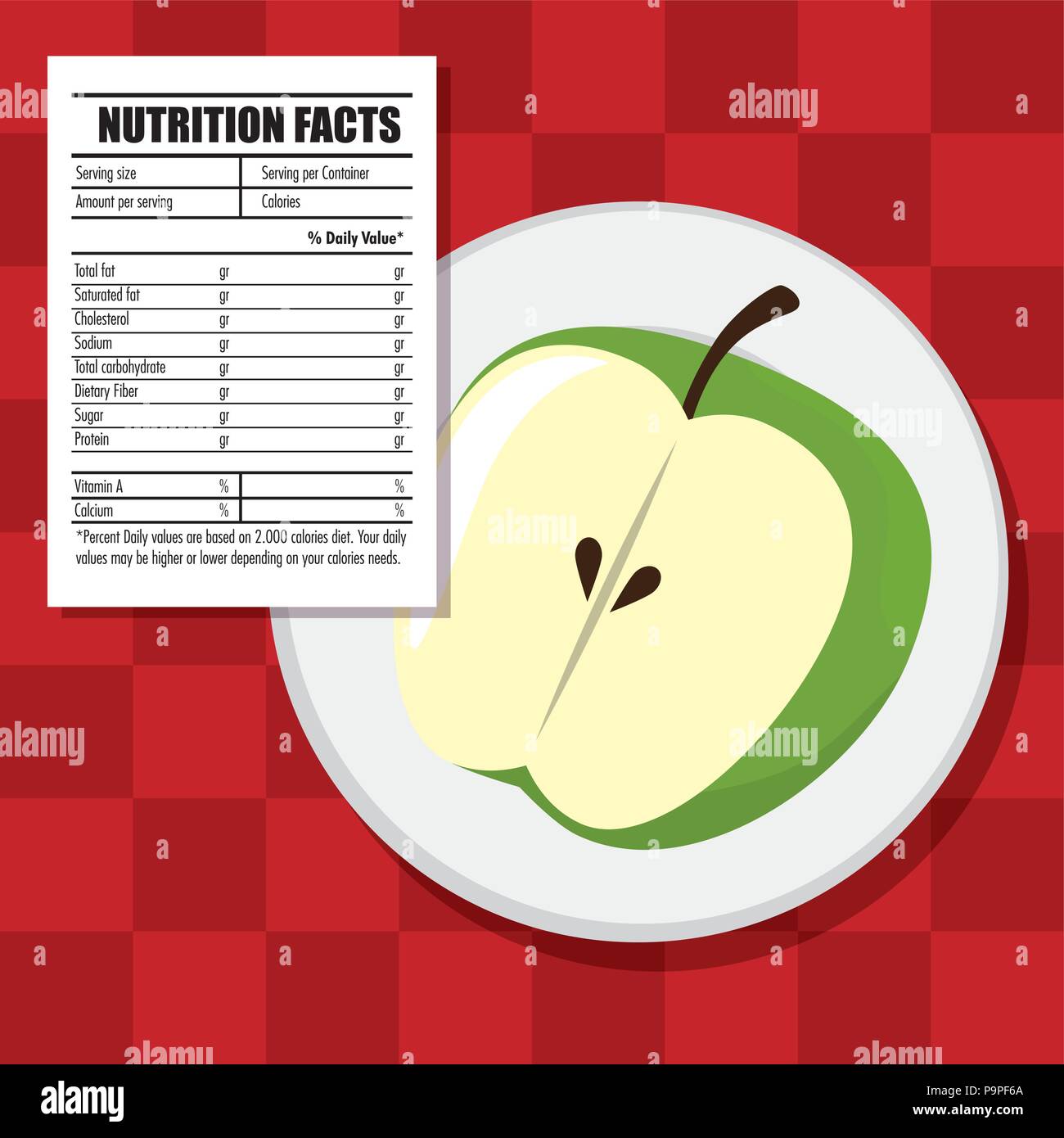healthy food with nutritional facts vector illustration design Stock ...