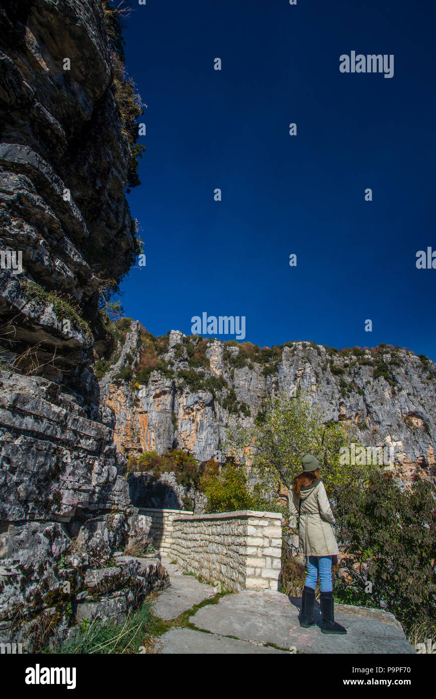 europe, greece, epiros, zagorohoria, monodendri, vikos, gordge Stock ...