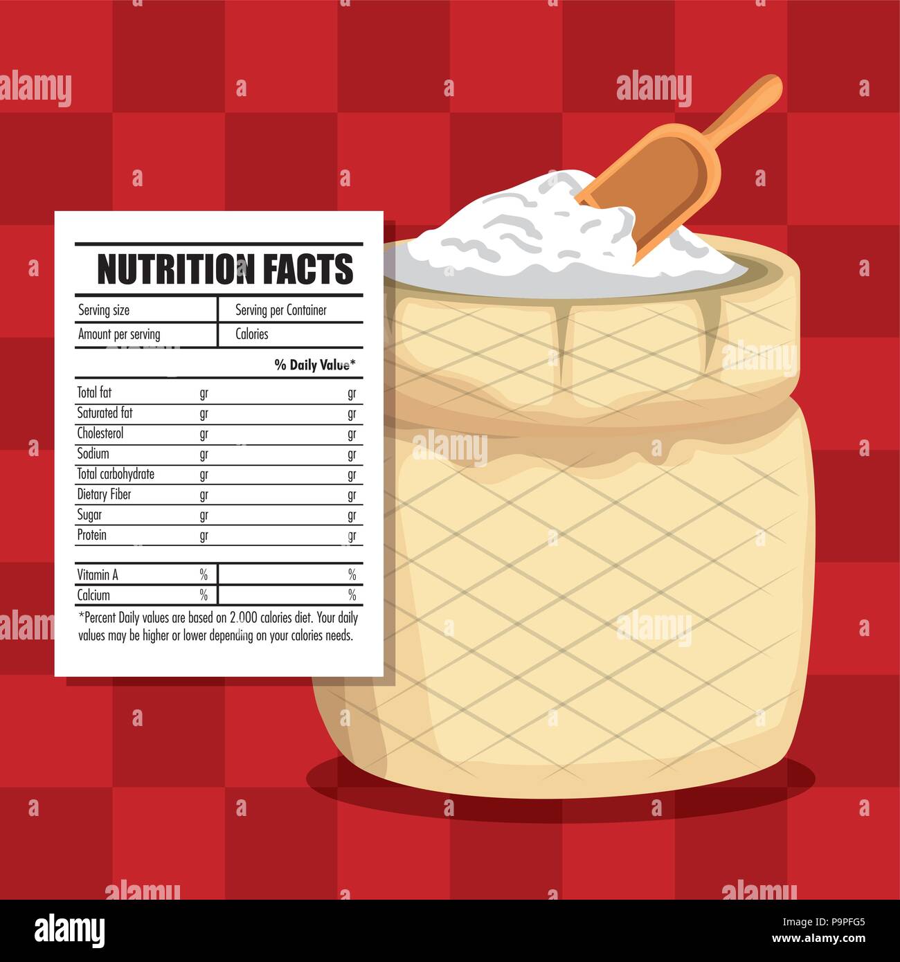 healthy food with nutritional facts vector illustration design Stock ...