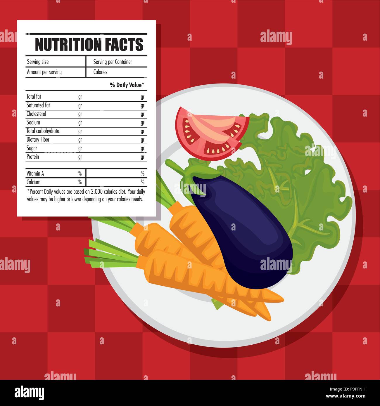 healthy food with nutritional facts vector illustration design Stock ...