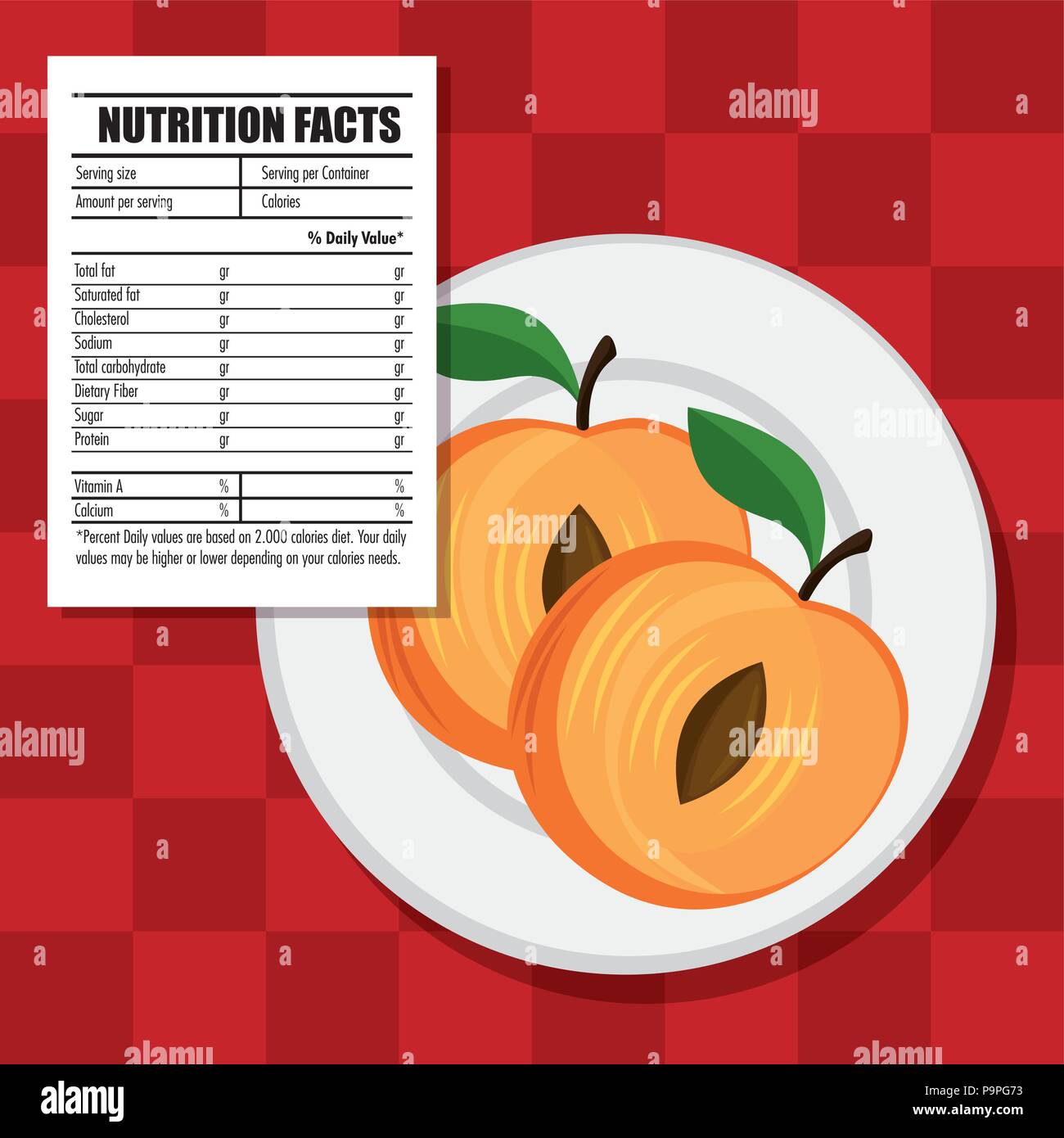 healthy food with nutritional facts vector illustration design Stock ...