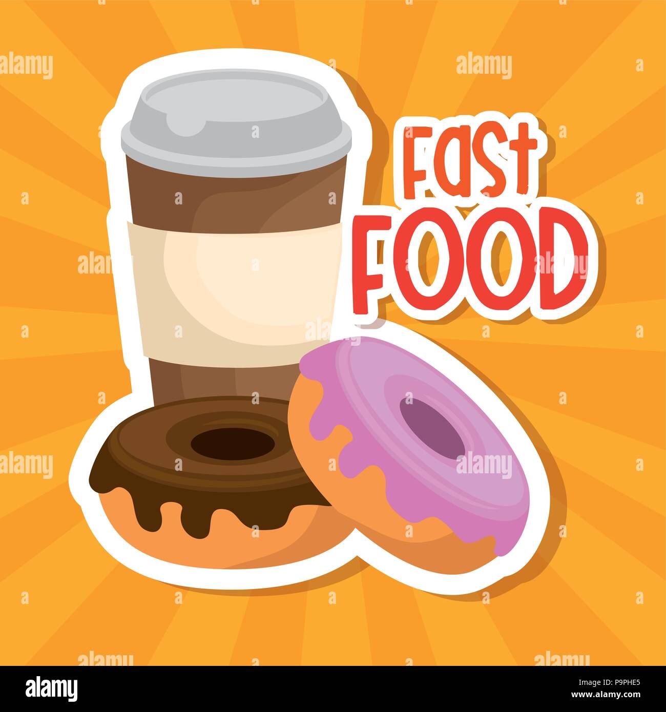 coffee and donuts menu vector illustration design Stock Vector Image ...
