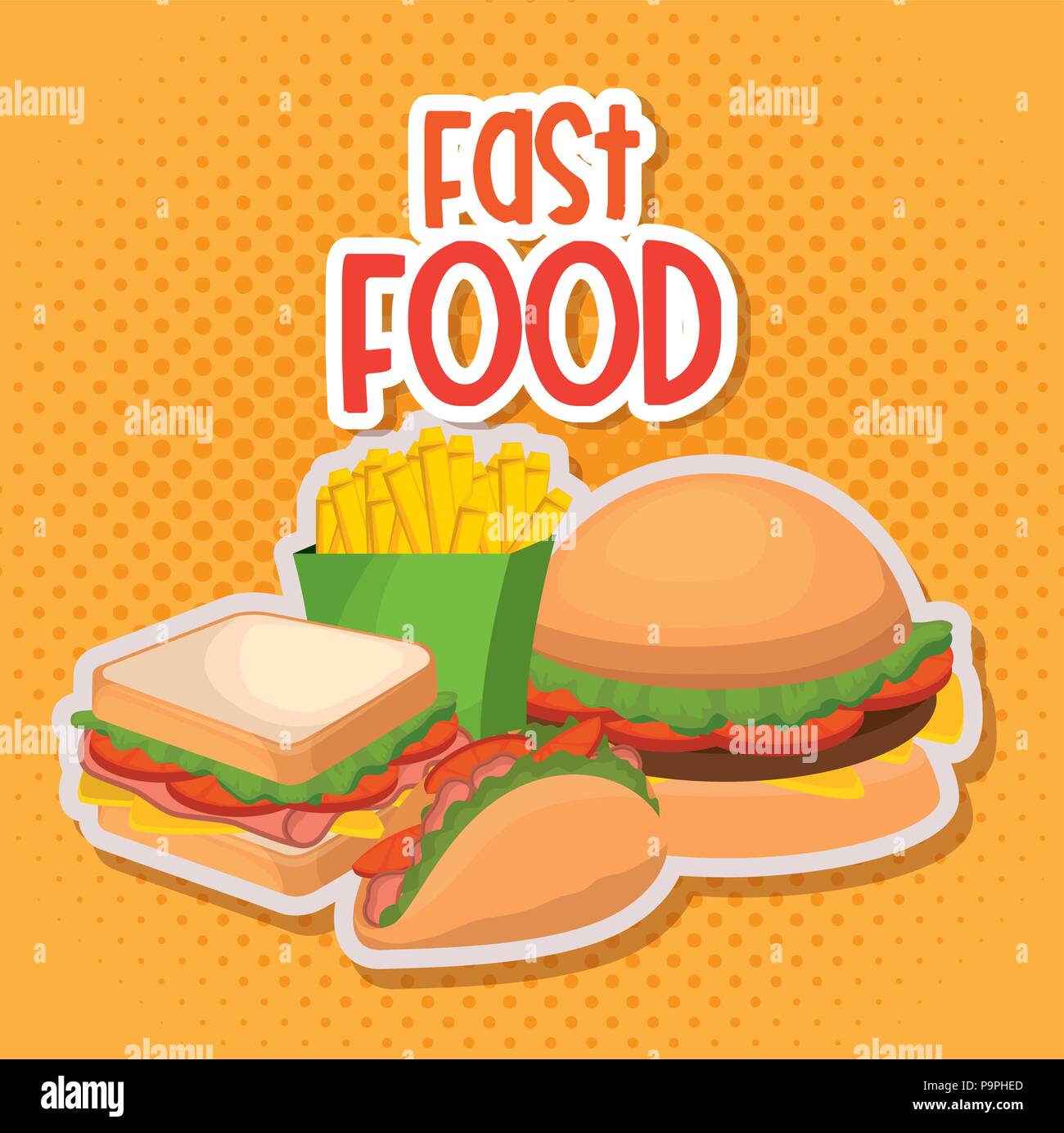 fast food restaurant menu vector illustration design Stock Vector Image ...