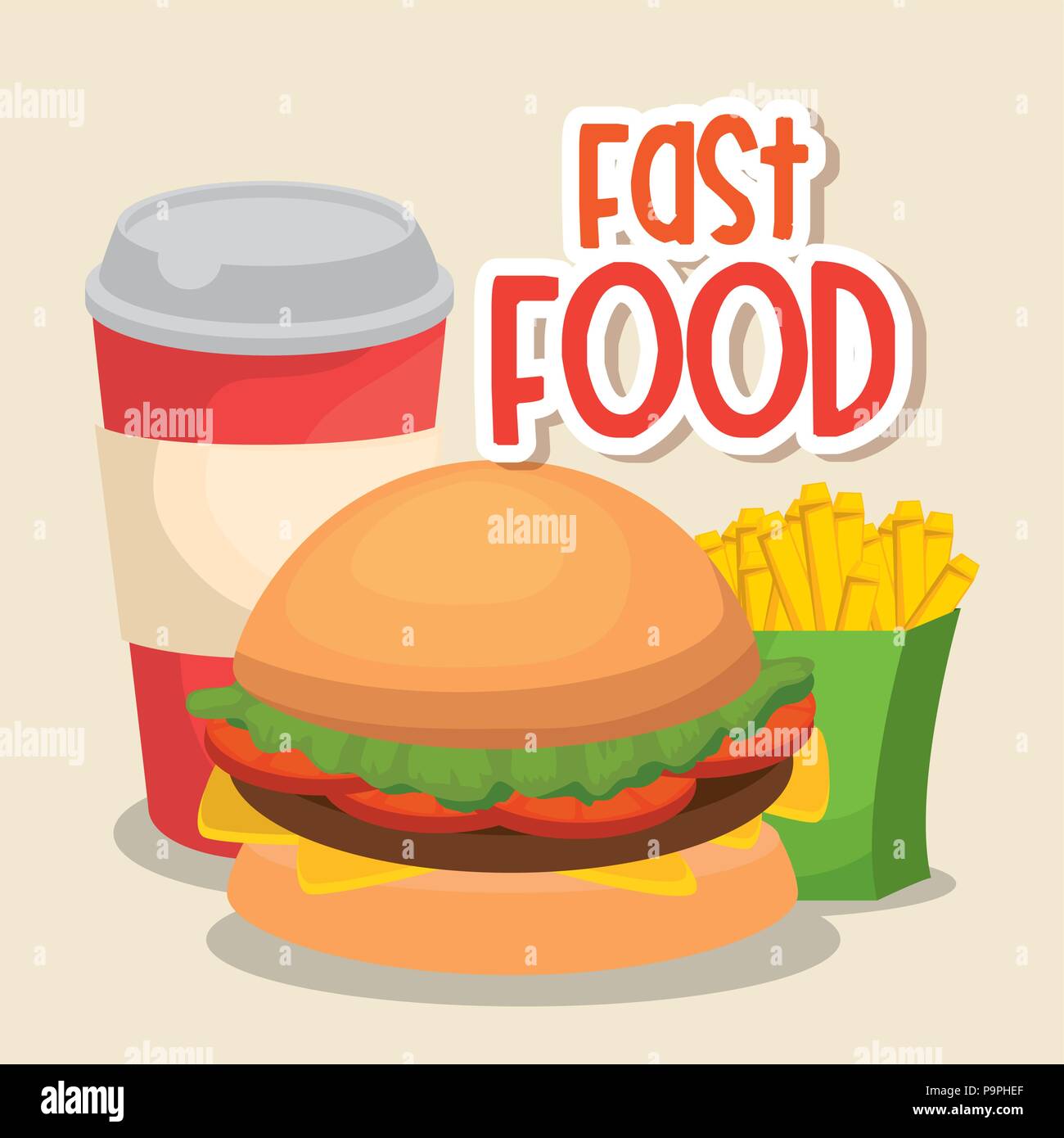 fast food restaurant menu vector illustration design Stock Vector Image ...
