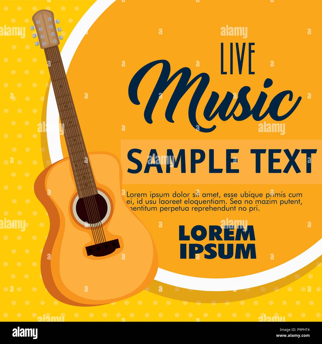 guitar acoustic instrument label vector illustration design Stock ...