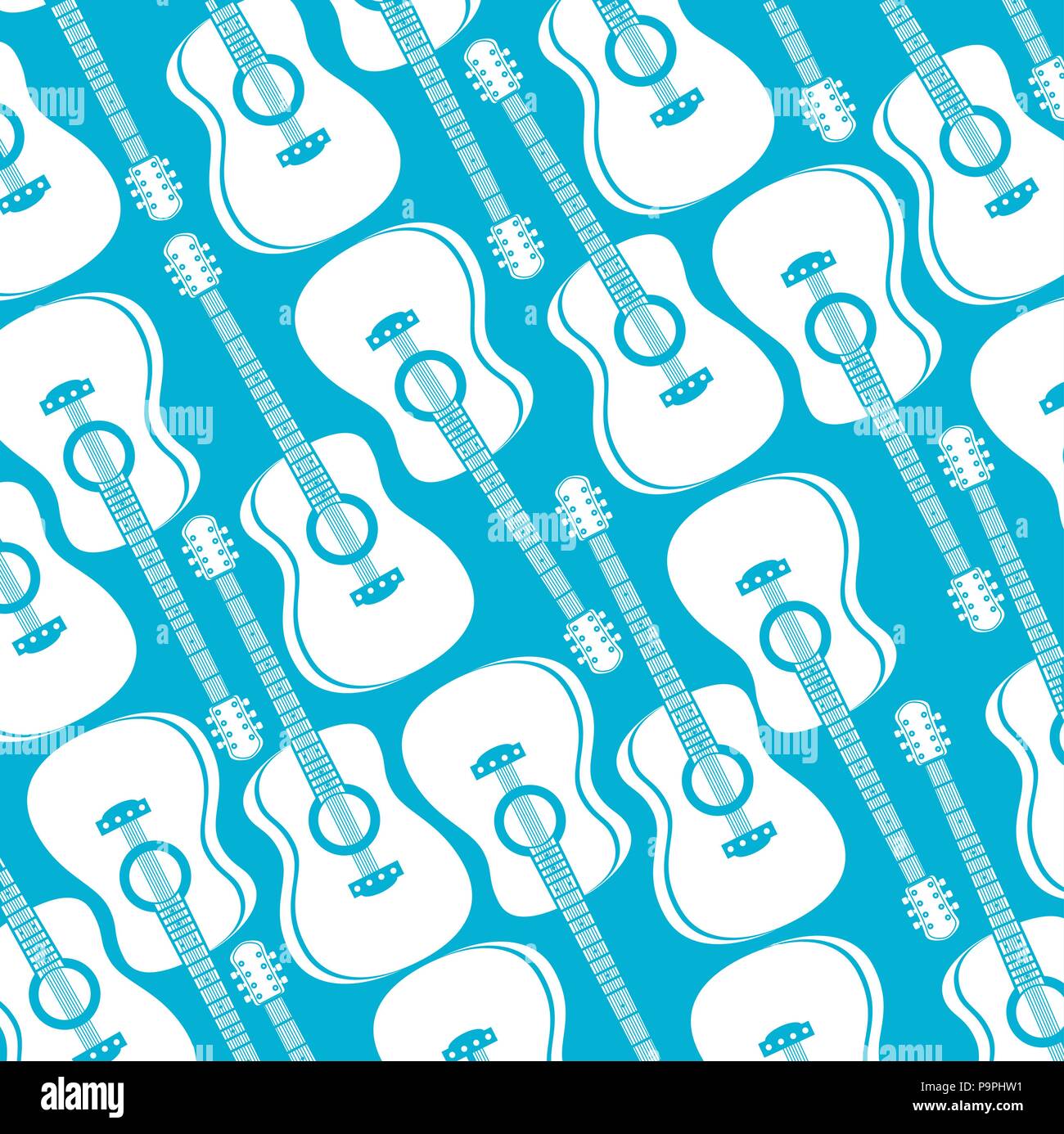 guitars acoustic instruments pattern vector illustration design Stock ...
