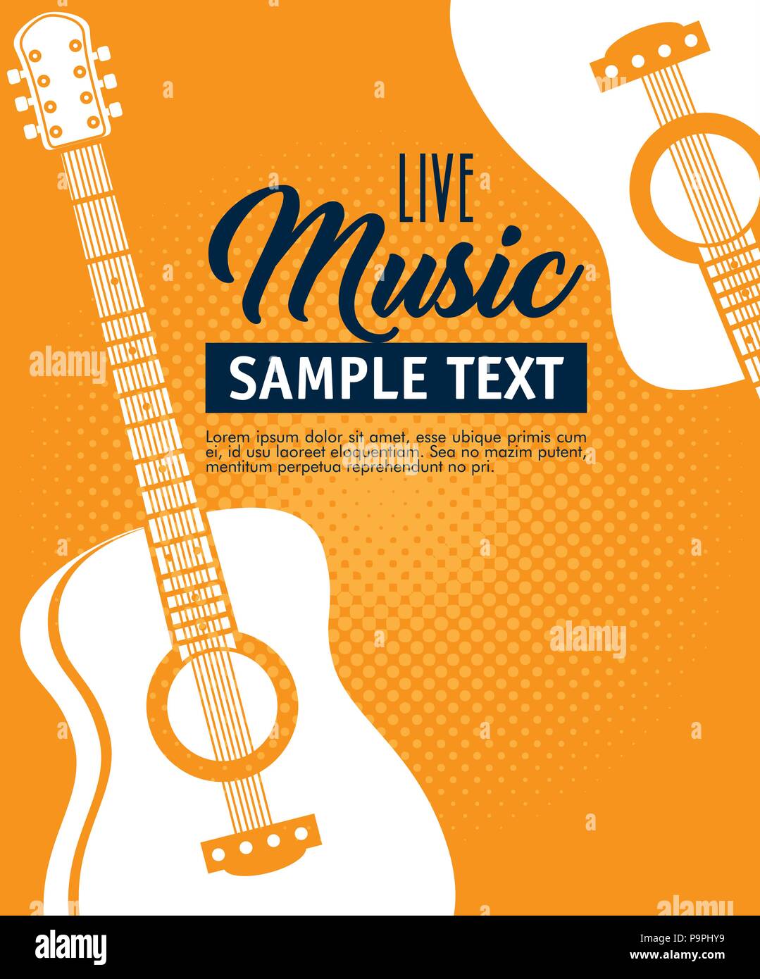 guitar acoustic instrument label vector illustration design Stock ...