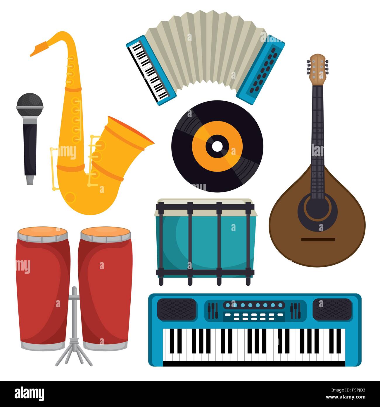 set musical instruments icons vector illustration design Stock Vector ...