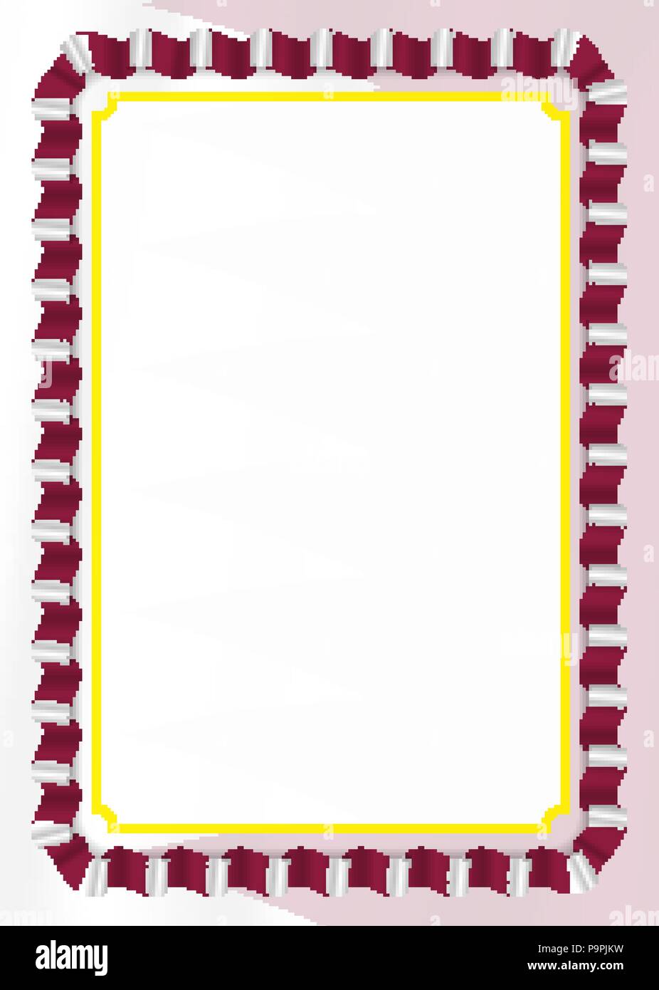 Frame and border of ribbon with Qatar flag, template elements for your ...