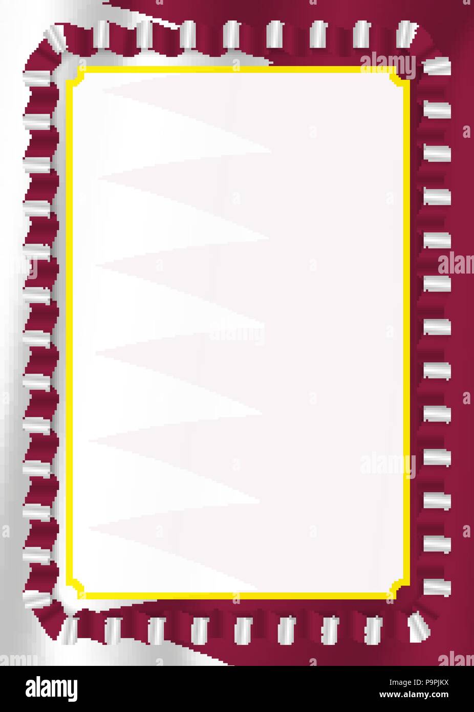 Frame and border of ribbon with Qatar flag, template elements for your ...