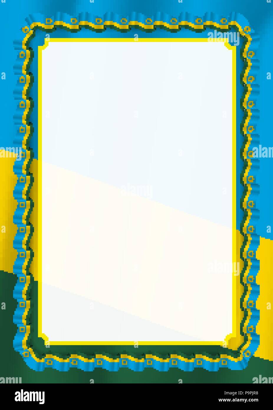 Frame and border of ribbon with Rwanda flag, template elements for your ...