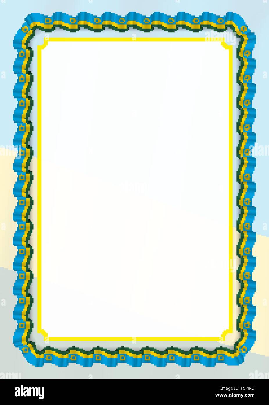 Frame and border of ribbon with Rwanda flag, template elements for your ...