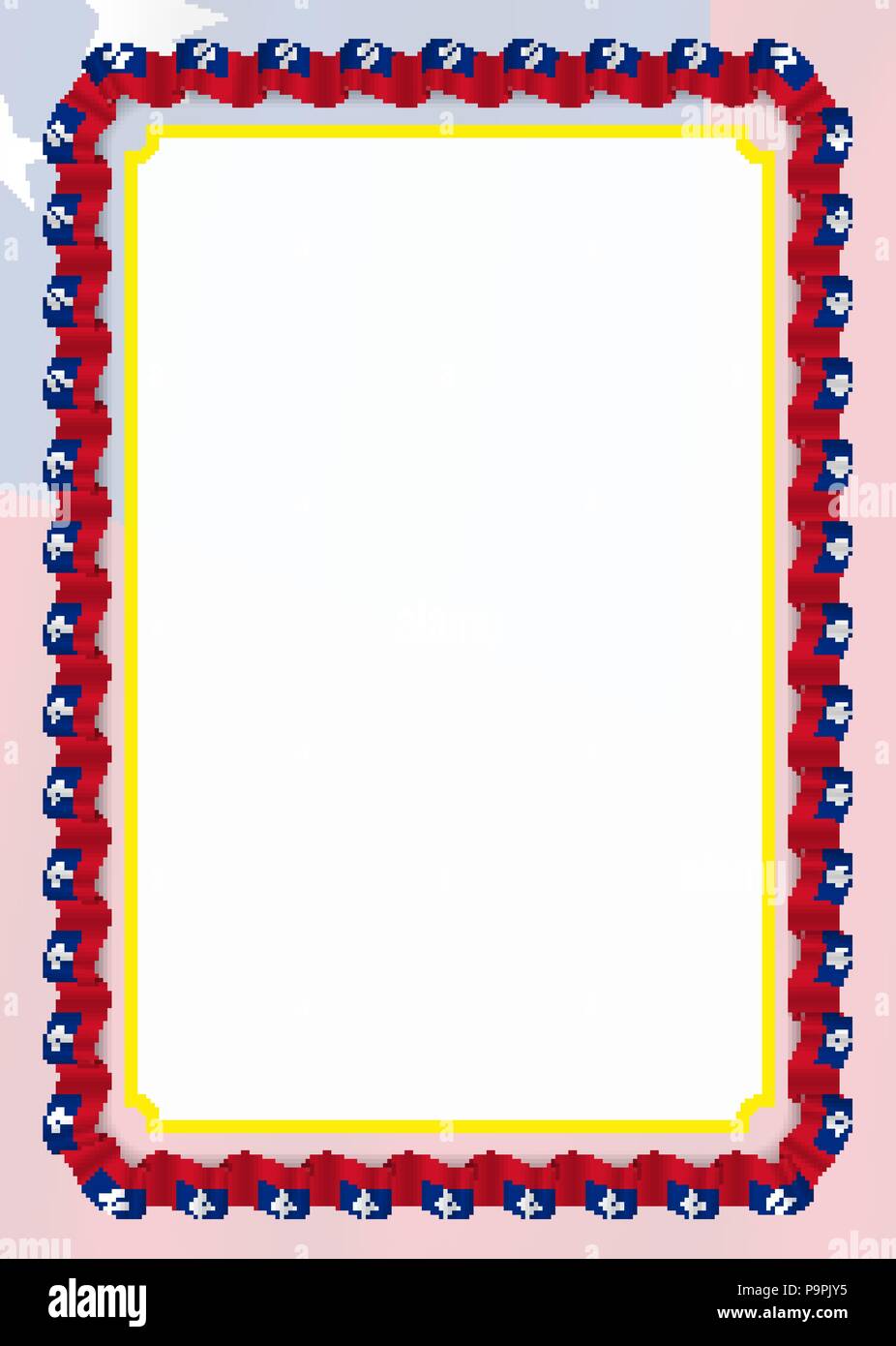 Frame and border of ribbon with Samoa flag, template elements for your ...