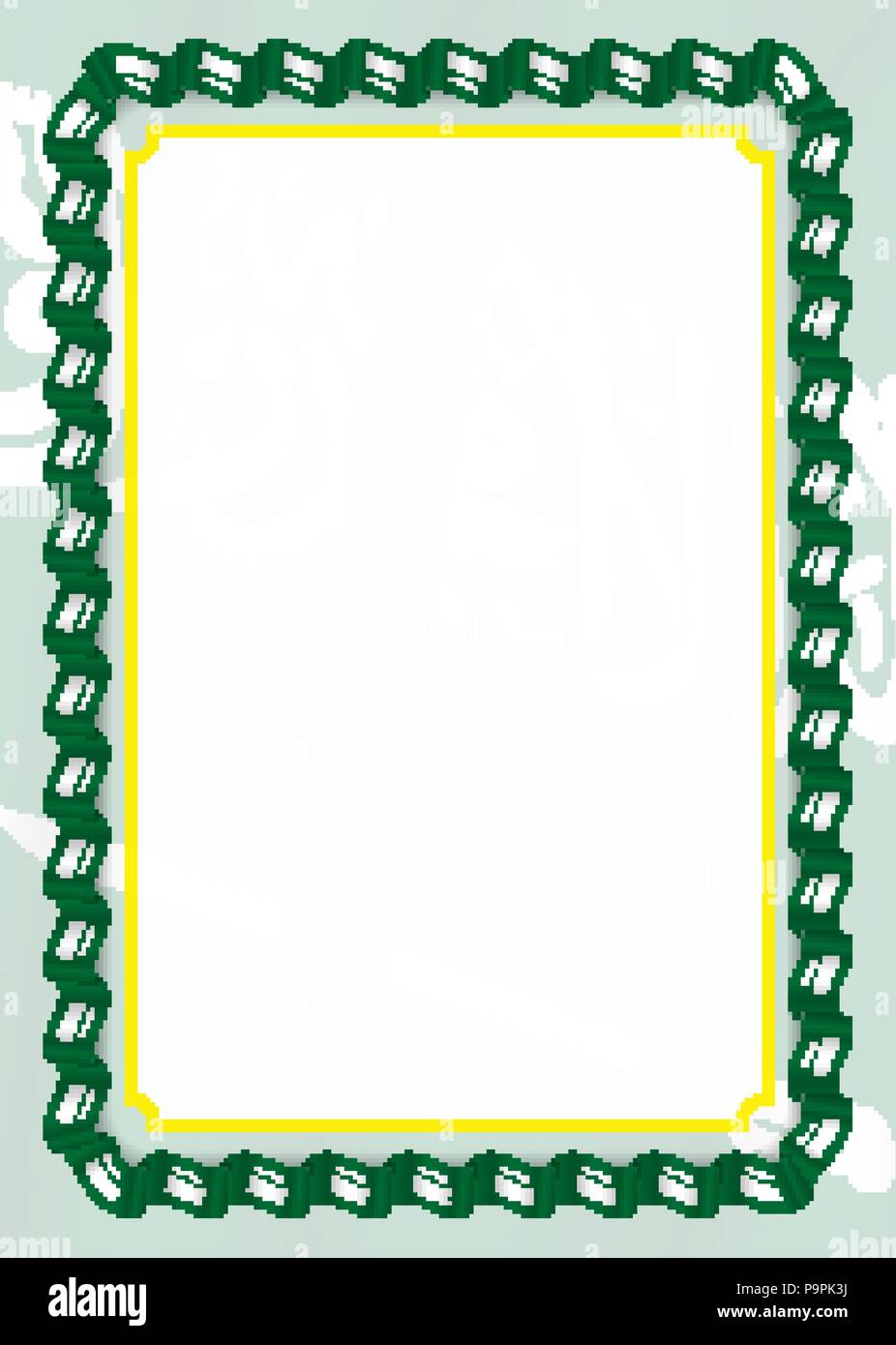 Frame and border of ribbon with Saudi Arabia flag, template elements ...
