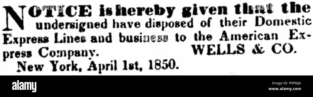 101 Advertisement of American Express, 1850 Stock Photo - Alamy