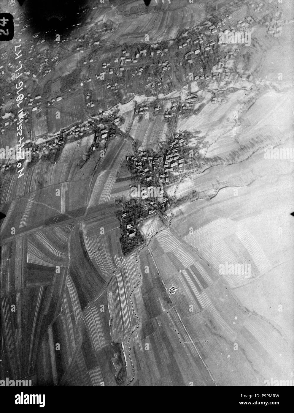 102 Aerial photo, First World War, village, bird's eye view Fortepan ...