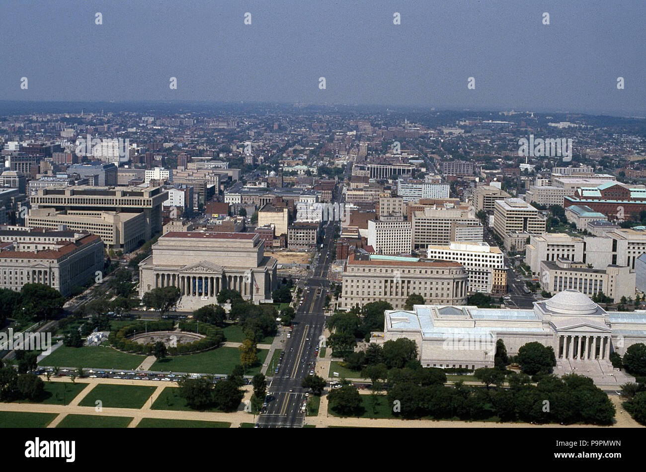 102 Aerial view of Washington, D.C. showing the National Archives and ...