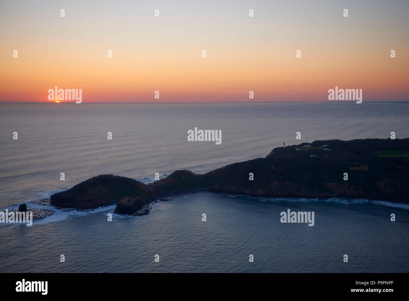 Ariel view of the Mornington Peninsula point at sunset Stock Photo - Alamy