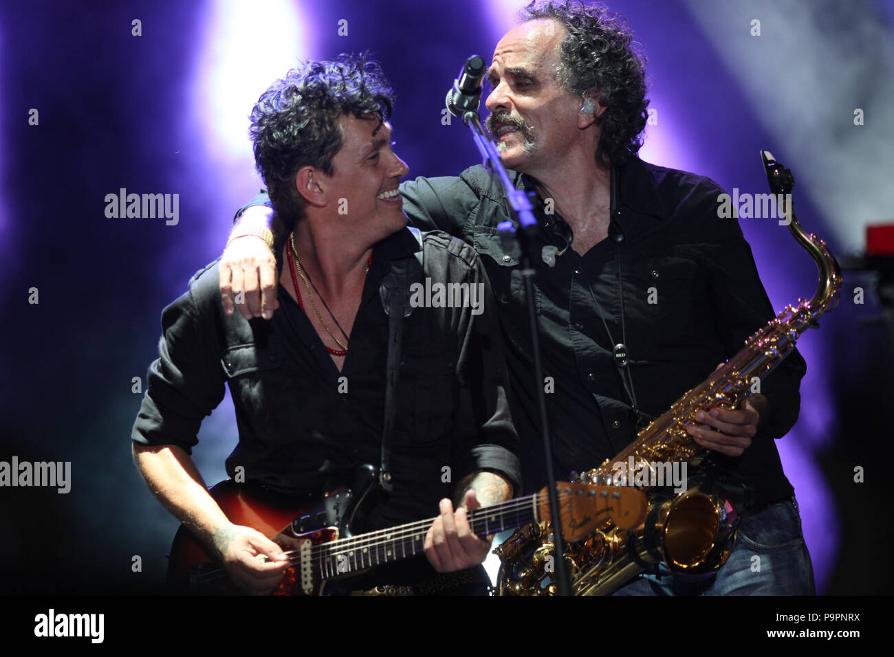 The Mexican rock band Caifanes, composed Hernadez Saul, Alfonso André ...