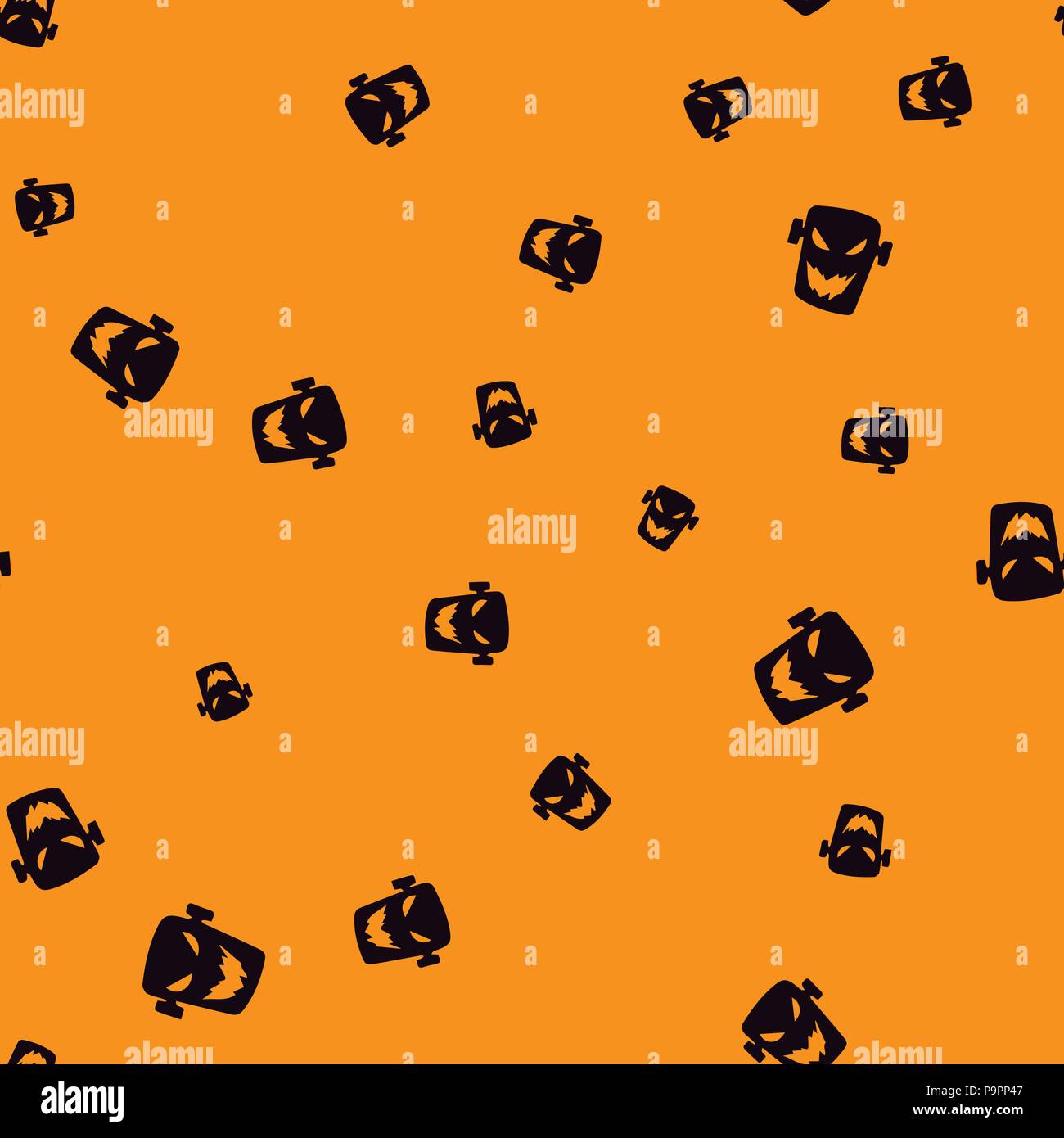 Head zombie Halloween pattern seamless. Vector illustration. Black ...