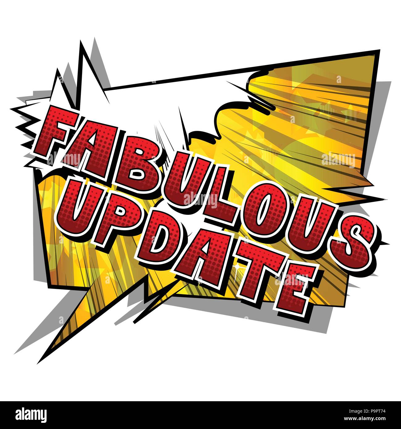 Fabulous Update - Comic book style word on abstract background Stock ...