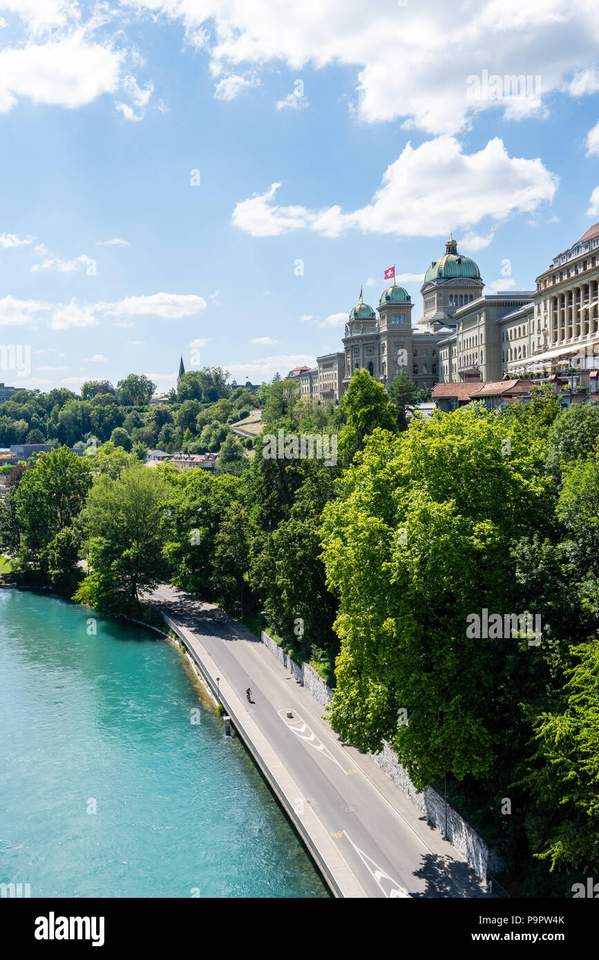 Bern, the capital city of Switzerland, is built around a crook in the ...