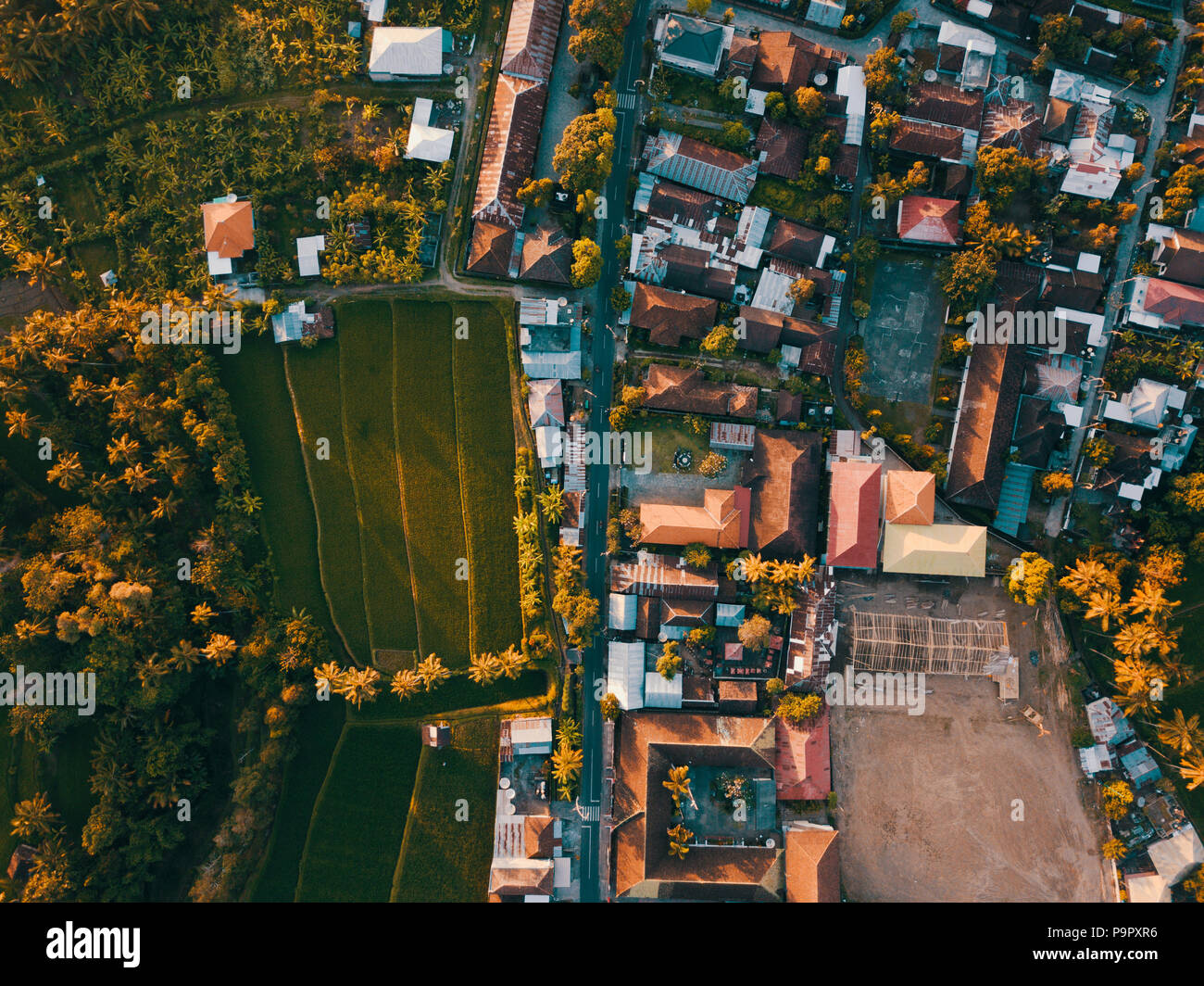 Aerial drone view of the beautiful landscape of Bali, Indonesia Stock ...