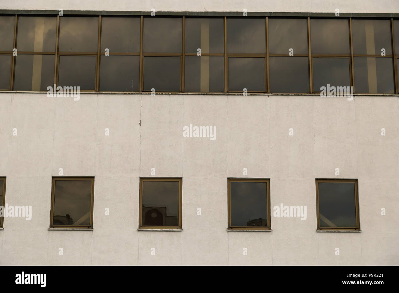 Three windows on the wall, the texture of the window background Stock ...