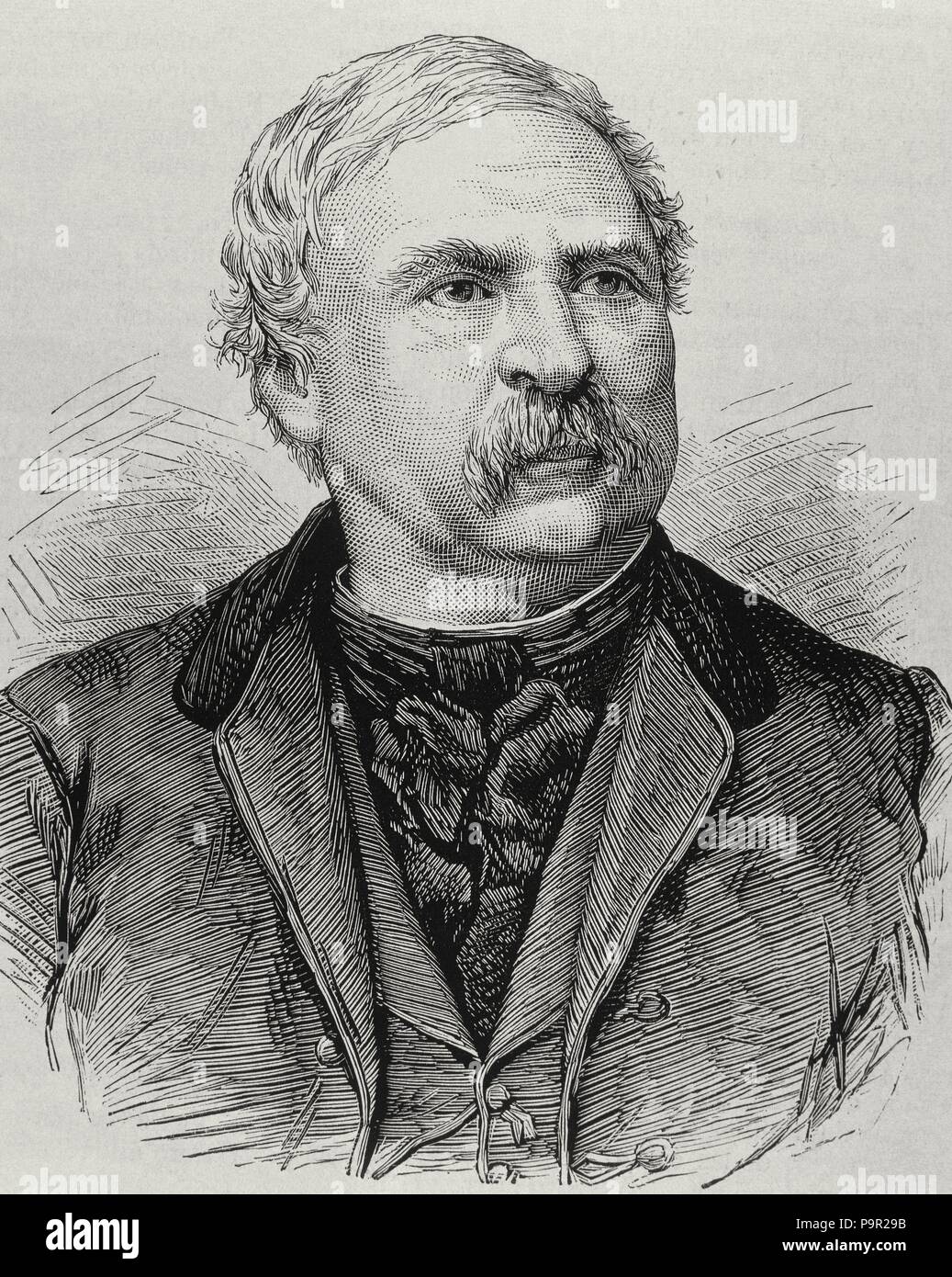 Ferenc Deak (1803-1876). Hungarian politician. Portrait. Engraving ...