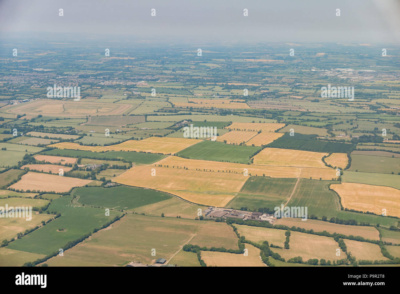 Aerial view of rural scene near Dublin Airport, Ireland Stock Photo - Alamy