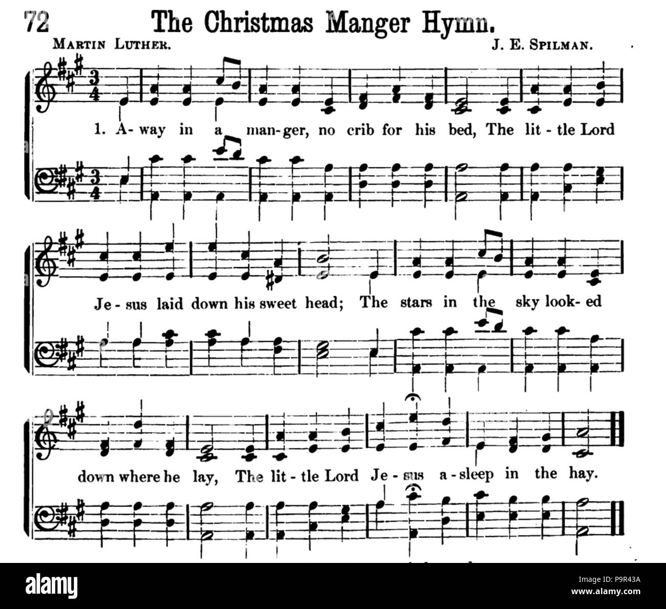 Away in a manger Black and White Stock Photos & Images - Alamy