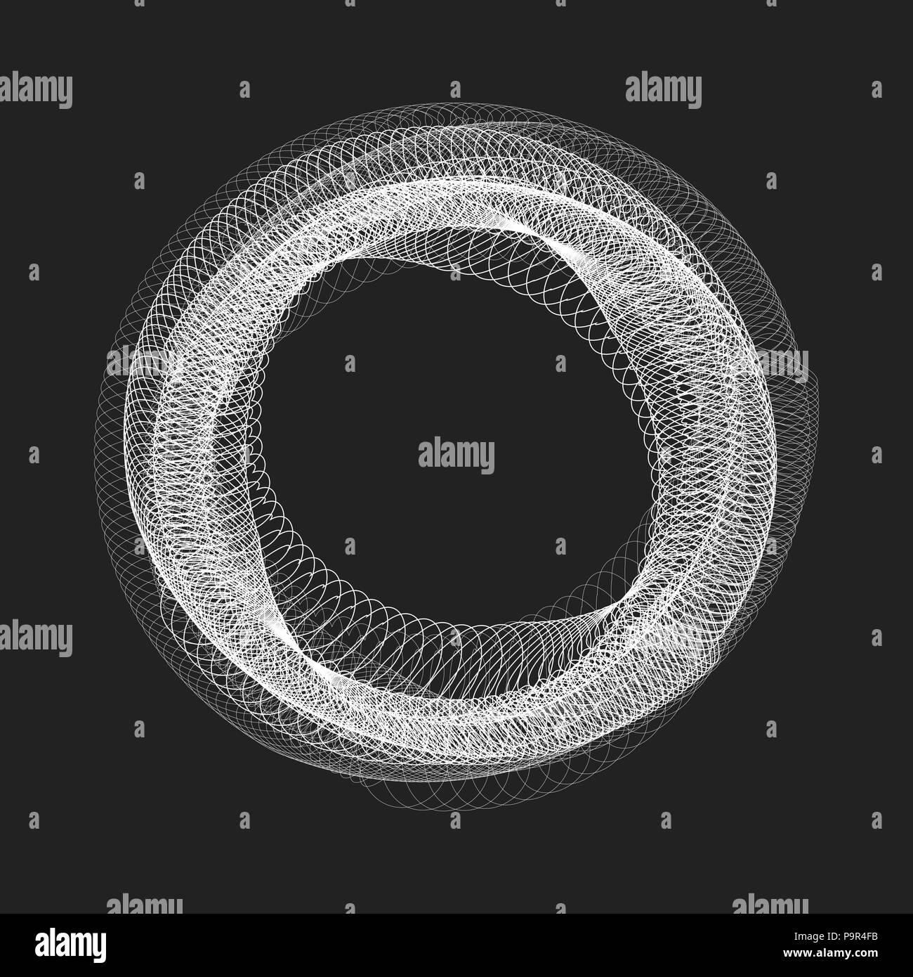 Circle of wire, gradient blend, future frame, electronic music element ...