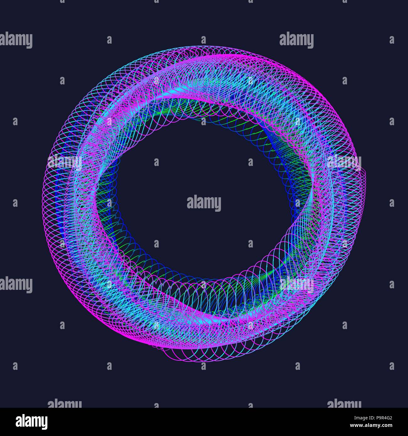 Circle of wire, gradient blend, future frame, electronic music element ...