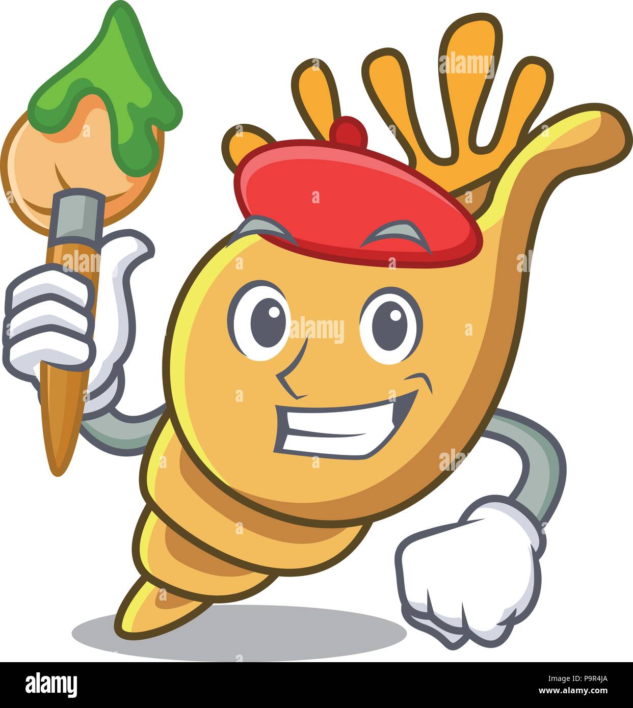 Artist exotic shell character cartoon Stock Vector Image & Art - Alamy