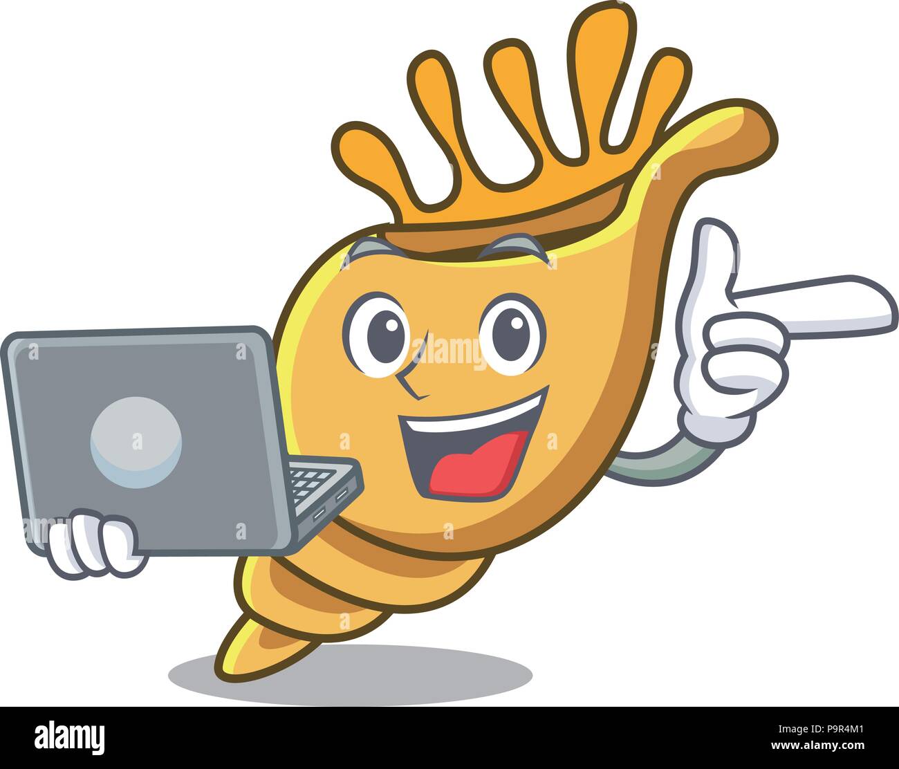With laptop exotic shell character cartoon Stock Vector Image & Art - Alamy