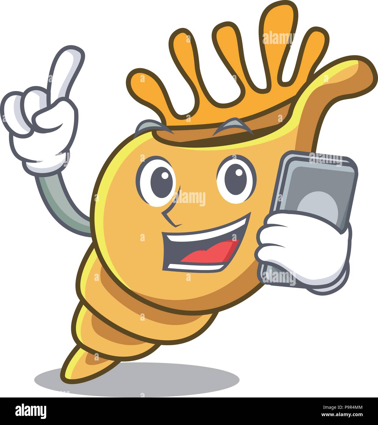 With phone exotic shell character cartoon Stock Vector Image & Art - Alamy