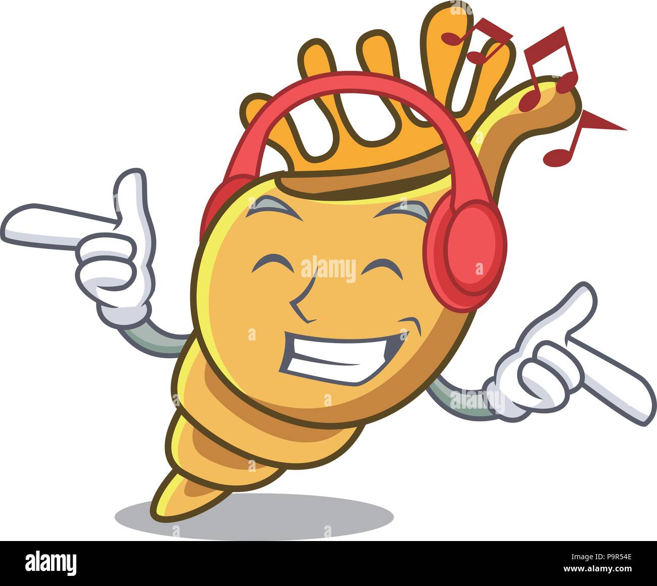 Listening music exotic shell mascot cartoon Stock Vector Image & Art ...