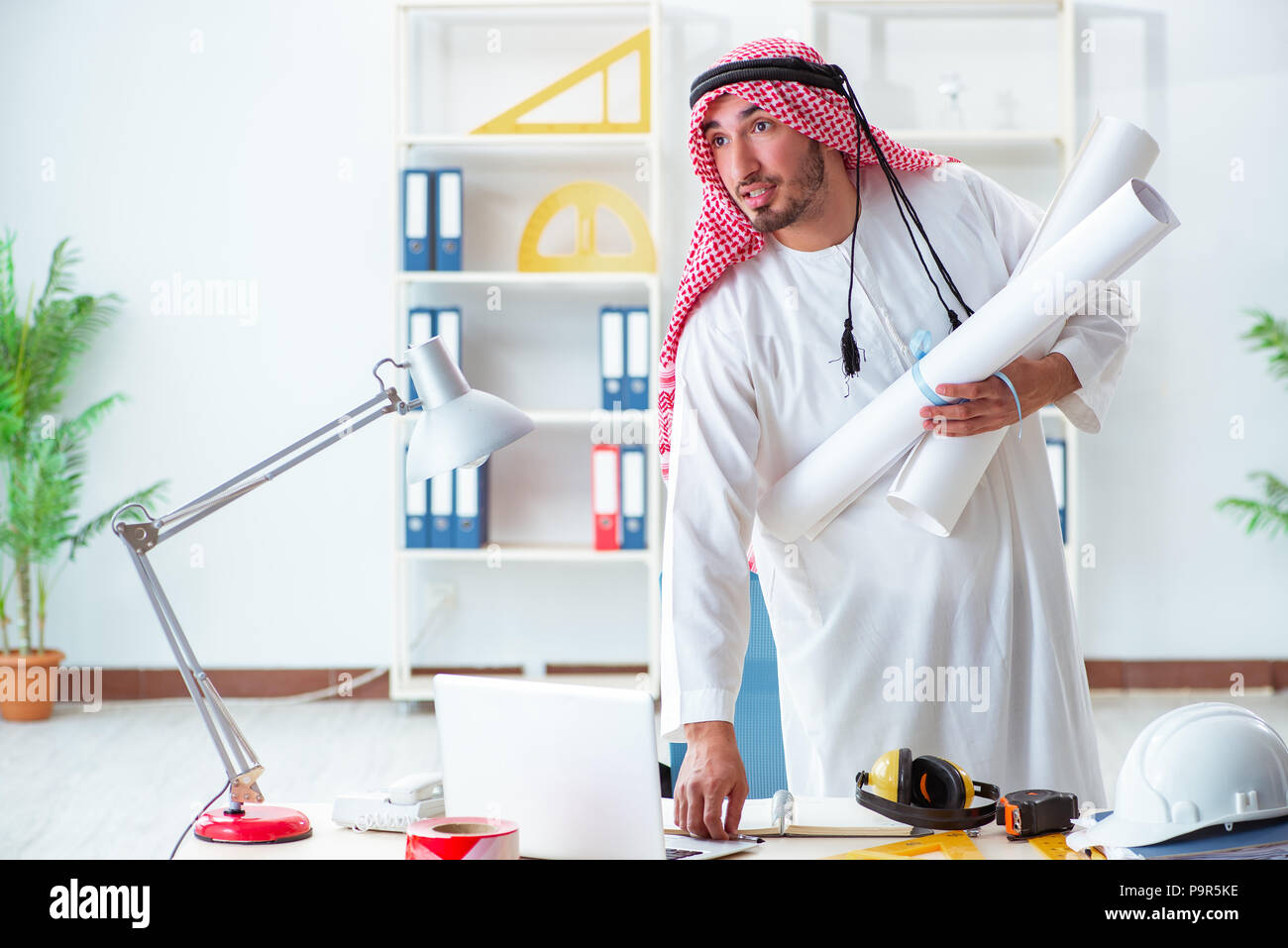 Arab engineer working on new project Stock Photo - Alamy
