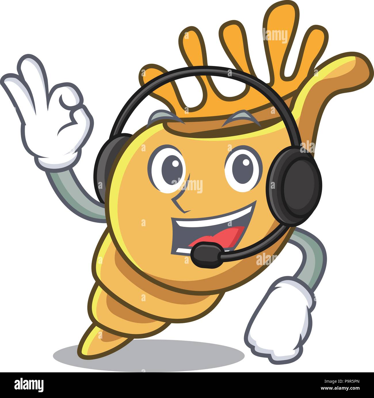 With headphone exotic shell mascot cartoon Stock Vector Image & Art - Alamy
