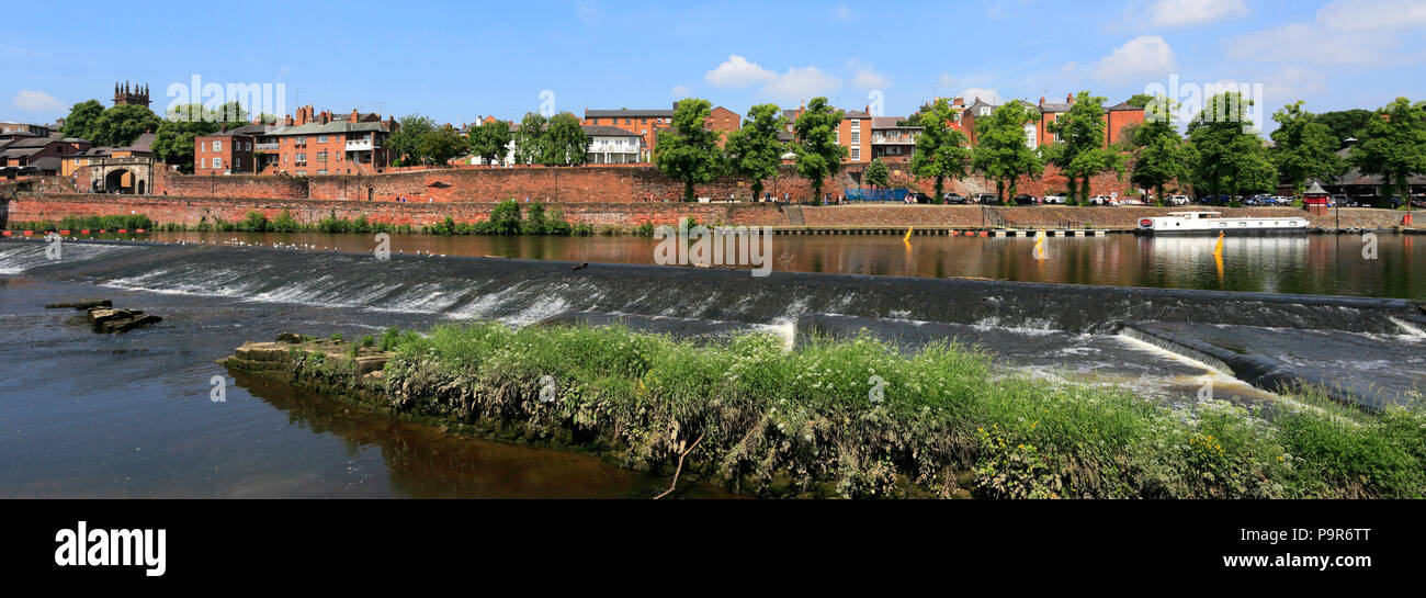 The Weir, river Dee, Chester City, Cheshire, England Stock Photo - Alamy