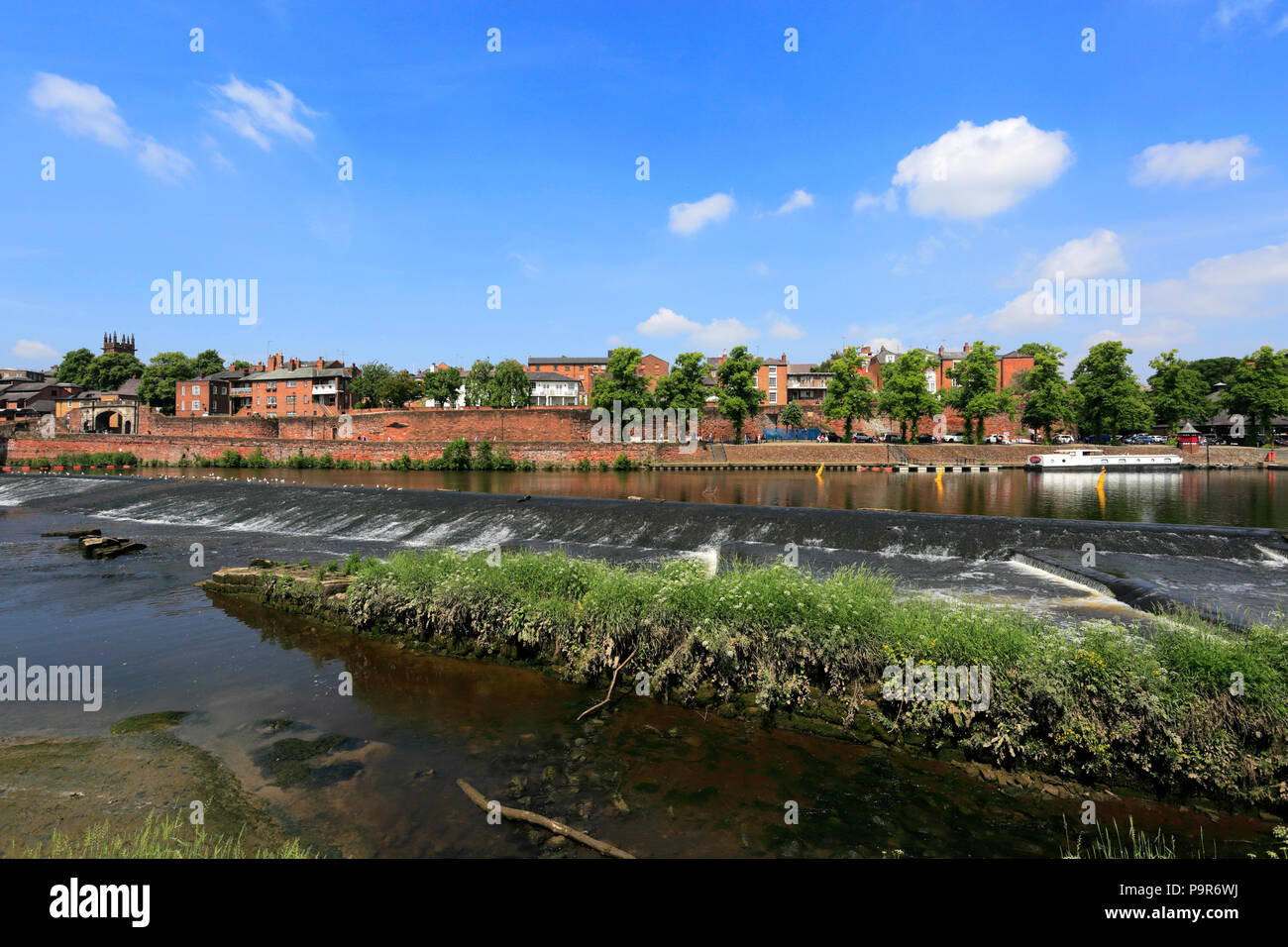 The Weir, river Dee, Chester City, Cheshire, England Stock Photo - Alamy